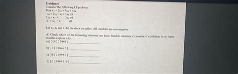Solved Problem 6 Consider The Following Lp Problem Max