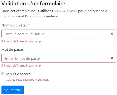 Validation Des Formulaires Bootstrap Apcpedagogie