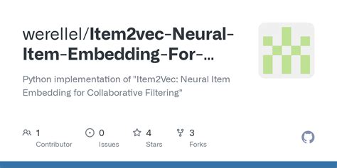 github werellel item2vec neural item embedding for collaborative