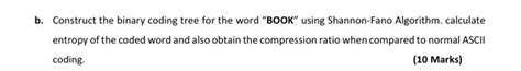 B Construct The Binary Coding Tree For The Word