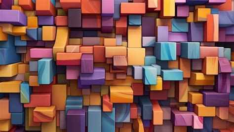 Premium Ai Image A Colorful Background With Cubes And Squares