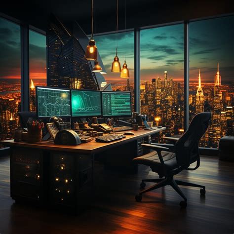 premium photo medium shot of a hacker watching multiple monitors