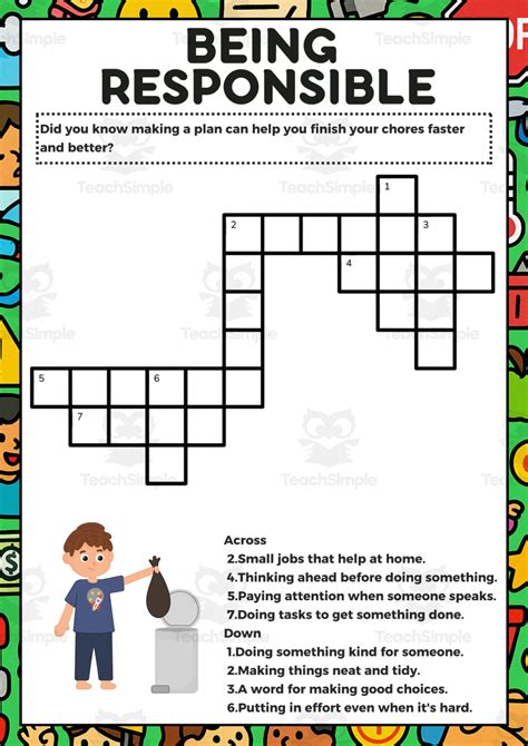 Life Skills Crossword 1 Page Sample Pdf By Teach Simple