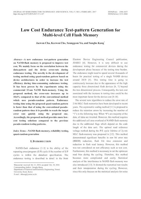 pdf low cost endurance test pattern generation for multi level