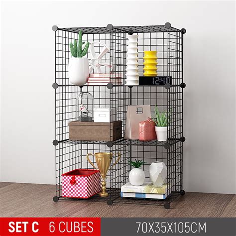 2 12cube Storage Metal Wire Cube Organizer Cubes Diy Storage Shelves Closet Grids Wire Cubes