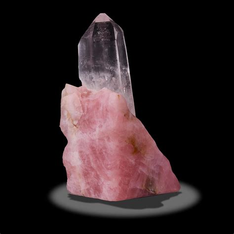 Bonhams Clear Quartz Lamp On Illuminated Rose Quartz Base By Hovave