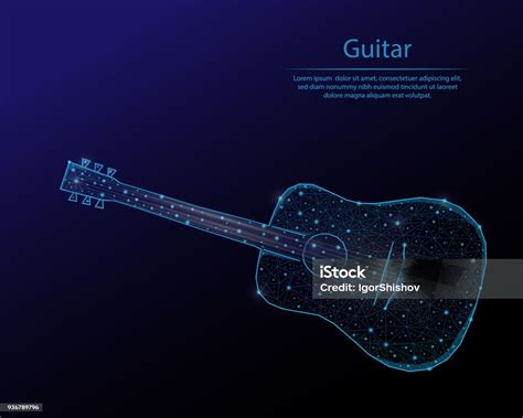 점 선 및 모양 행성 별과 우주의 형태로 구성 된 밤하늘의 공간 형태로 기타의 추상적인 이미지 기타 현악기에 대한 스톡 벡터 아트 및 기타 이미지 Istock