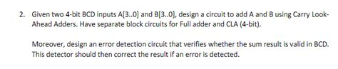 solved given two 4 bit bcd inputs a[3 0] and b[3 0]