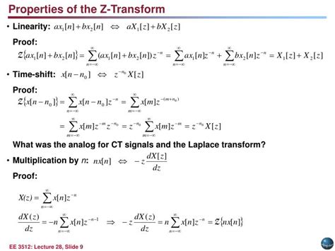 PPT LECTURE THE Z TRANSFORM AND ITS ROC PROPERTIES PowerPoint Presentation ID