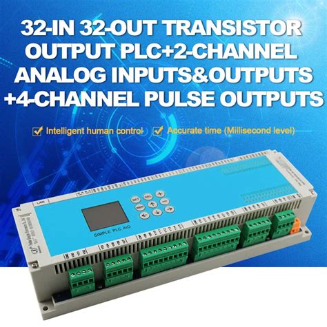 New 32 In 32 Out Transistor Output Plc Analog Inputs And Outputs With 4 Channel Pulse Outputs 0