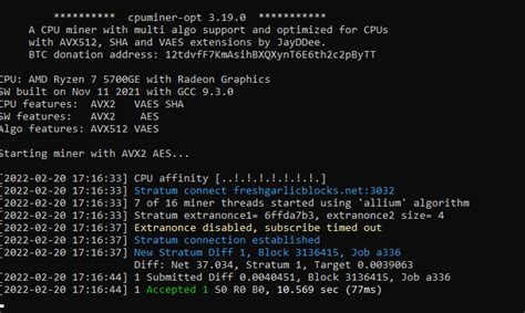 Possible Issue Cpuminer Opt Stalls For Some Time Before Receiving A Job Issue JayDDee