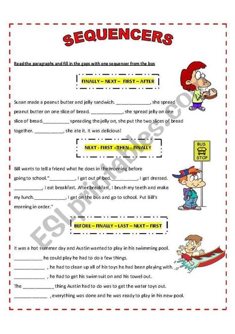 Adverb Of Sequence Worksheet