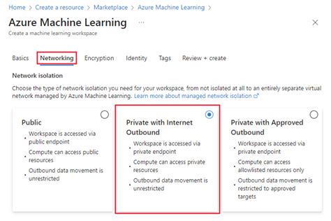 관리되는 가상 네트워크로 안전한 작업 영역 만들기 Azure Machine Learning Microsoft Learn