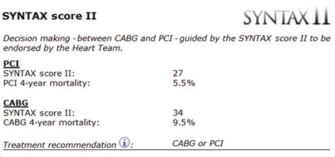 Tools And Techniques Clinical Syntax Score Ii Calculator Eurointervention