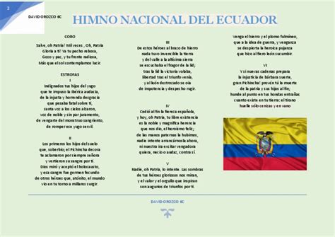Himno Nacional Del Ecuador Descargar Gratis Pdf Ecuador Canciones
