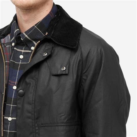 Barbour Mens Sl Spey Wax Jacket In Black Barbour