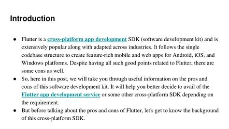 Get To Know The Pros And Cons Of Flutter App Development Ppt