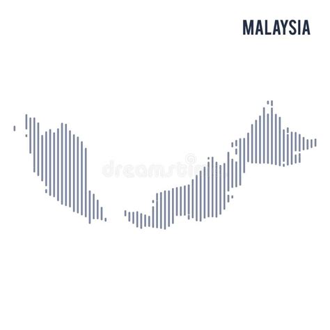 Vector Abstract Hatched Map Of Malaysia With Vertical Lines Isolated On