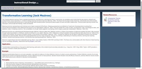 Transformative Learning Transformative Learning Learning Theory Ways Of Learning