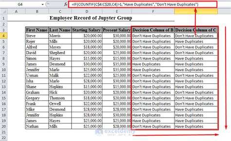 how to compare rows in excel for duplicates exceldemy