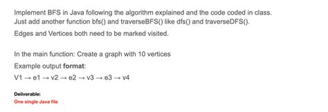Implement Bfs In Java Following The Algorithm