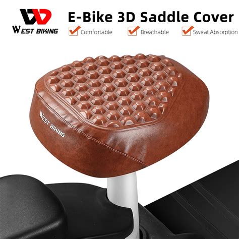 West Biking 편안한 전기 자전거 안장 젤 3d 쿠션 커버 전기 자전거 시트 방수 미끄럼 방지 마사지 릴리프 쿠션