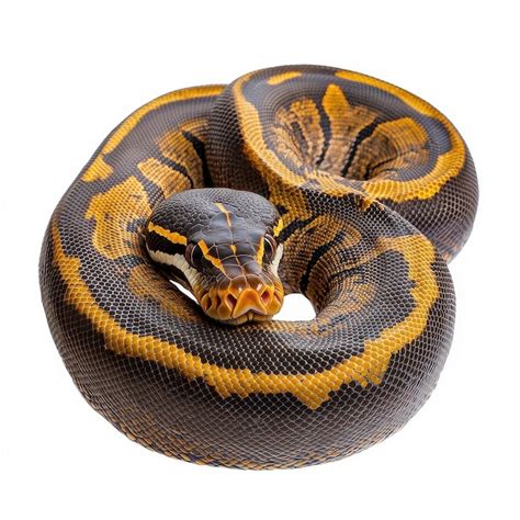 Reticulated Python Isolated On A Solid White Background Premium Ai Generated Image