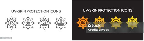 태양 보호 Uv 인덱스 세트 Spf 50 Spf 30 25 15 벡터 아이콘 컬렉션 경고 기호에 대한 스톡 벡터 아트 및 기타 이미지 Istock