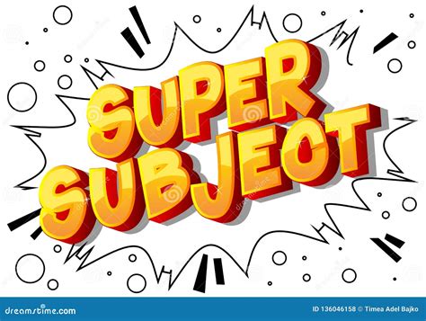 Super Subject Comic Book Style Words Stock Vector Illustration Of