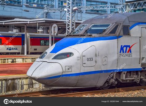 Korail Korea High Speed Rail Ktx Trains Busan Railway Station Stock