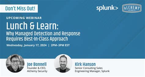Join Our Webinar On Managed Detection And Response Alchemy Security Llc Posted On The Topic