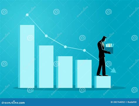 Business Concept Illustration Of A Businessman Descending On The