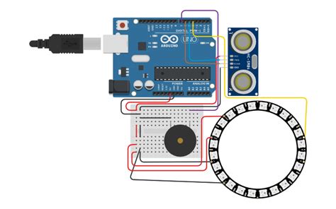 Circuit Design Distance Alarm Tinkercad