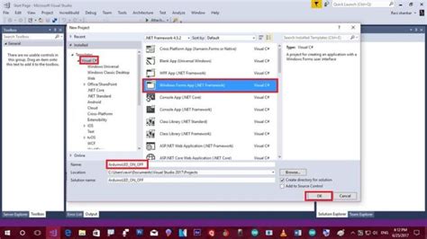 How To Switch Onoff Led Using Arduino Uno And C Form Applications