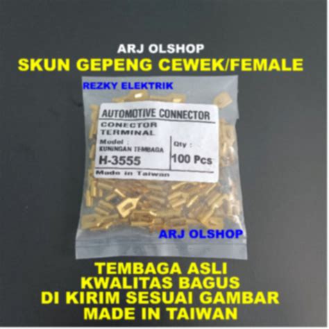 Jual Skun Gepeng Cowok Male Skun Gepeng Cewek Female Isi Pcs Skun Kabel Skun Motor Mobil