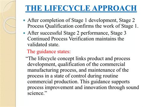 Lifecycle Approach To Process Validation Pptx