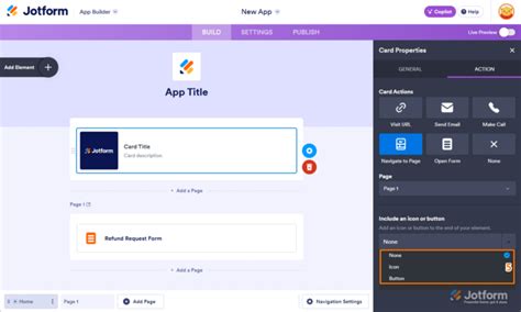 How To Use Actions In Jotform App Builder