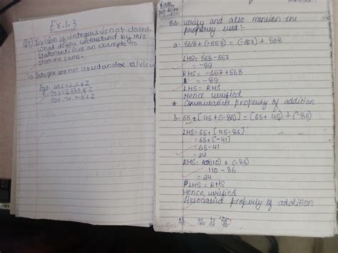 Pis Vadodara Std 7 Grade 7 Math Notebook Work