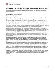 Understanding Sexuality Across The Lifespan Case Study Analysis Course Hero