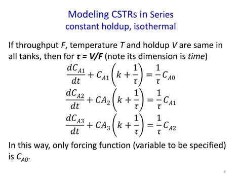 Ppt Modeling Cstrs In Series Constant Holdup Isothermal Powerpoint Presentation Id 6212823