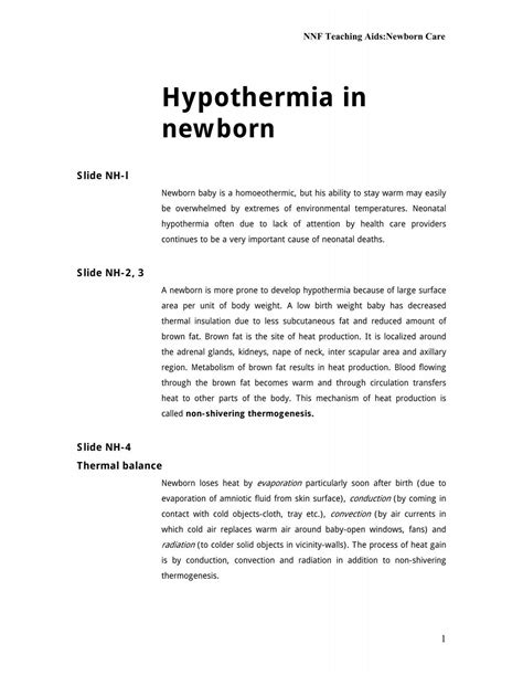 Hypothermia In Newborn New Born Baby