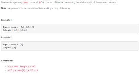 Leetcode Move Zeroes Python