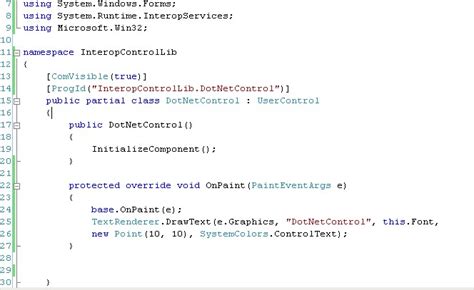 Diegs World Simple Example Of How To Expose Net Controls To Vb6