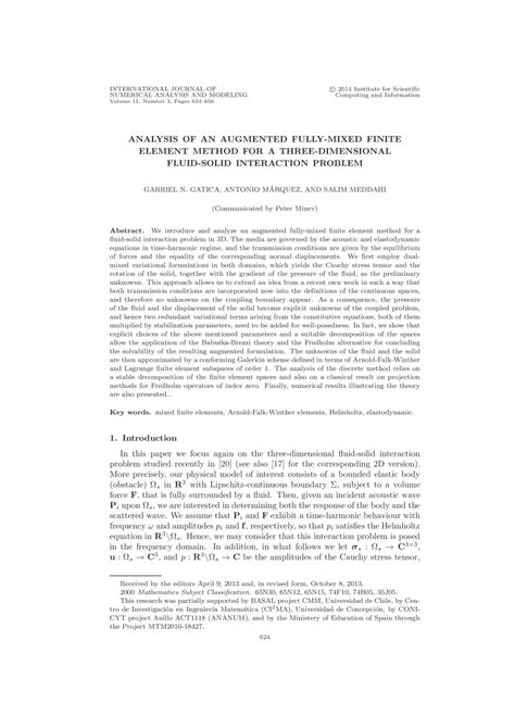 global science press analysis of an augmented fully mixed finite