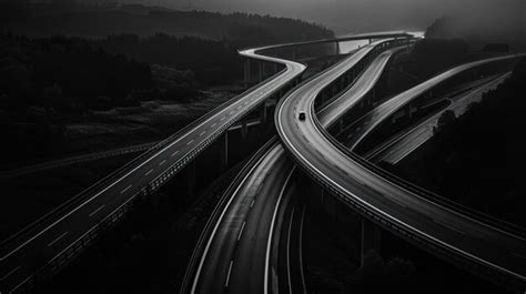 Aerial View Of An Intertwined Highway Network Premium Ai Generated Image