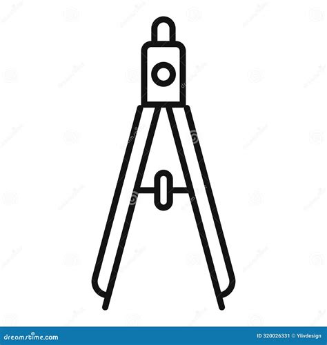 Black Line Drawing Of A Compass Divider Stock Vector Illustration Of