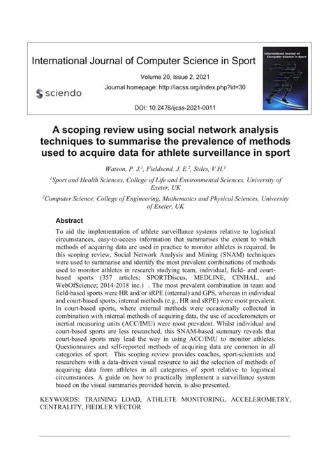 Pdf A Scoping Review Using Social Network Analysis Techniques To