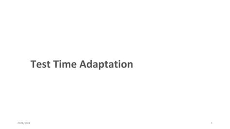 Survey On Test Time Adaptationpptx