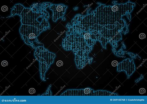 World Map Filled With Binary Code Stock Photo Image Of Backgrounds Generated