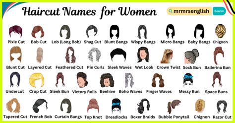 100 Haircuts Names For Women In English With Pictures Mr Mrs English
